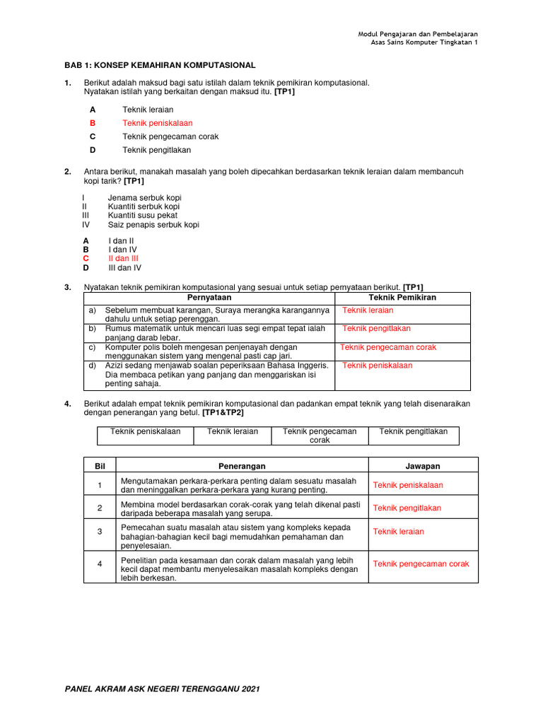 Skema Modul Ask Ting1 | PDF