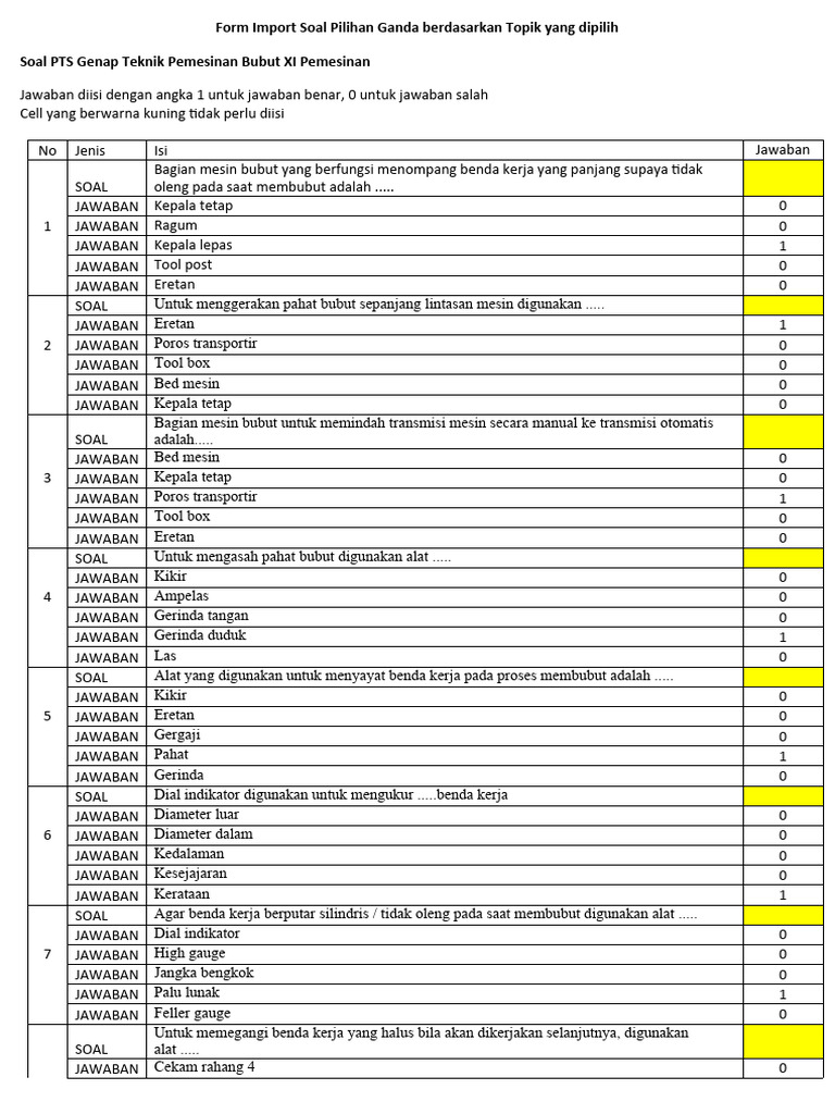 Soal PTS Genap P. Sasis & PD XI KR | PDF