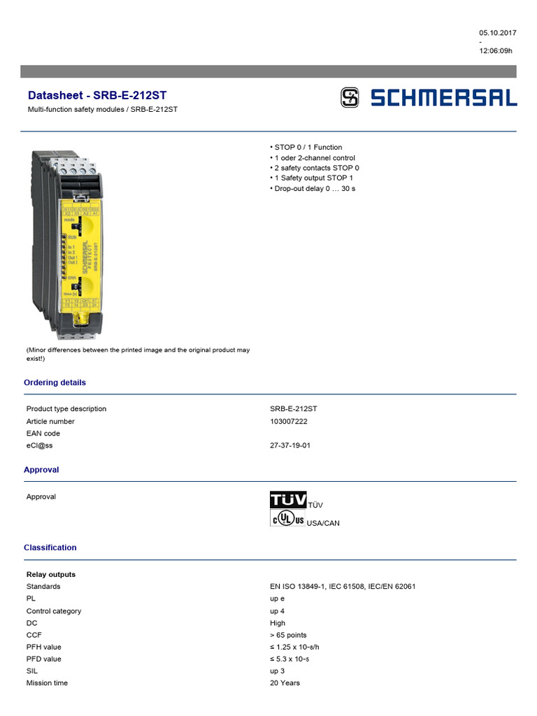 Datasheet - SRB-E-212ST: Ordering Details | PDF | Fuse (Electrical) | Relay