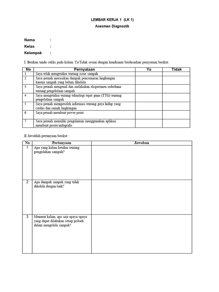 LEMBAR KERJA p5 | PDF