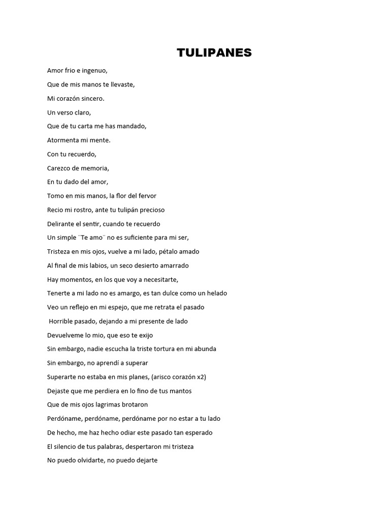 TULIPANES (Poema) | PDF