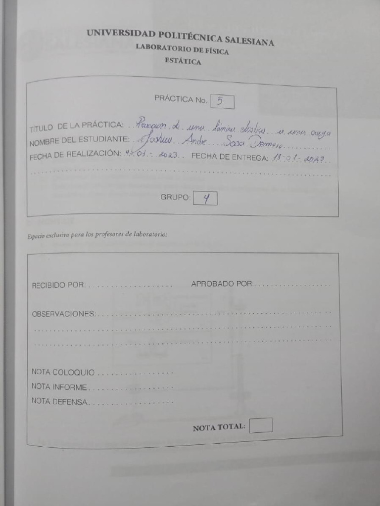 Sosa - Joshua - G4 - Informe.5 - Estatica - Lab | PDF