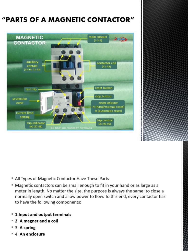 Parts of A Magnetic Contactor | Download Free PDF | Relay | Inductor