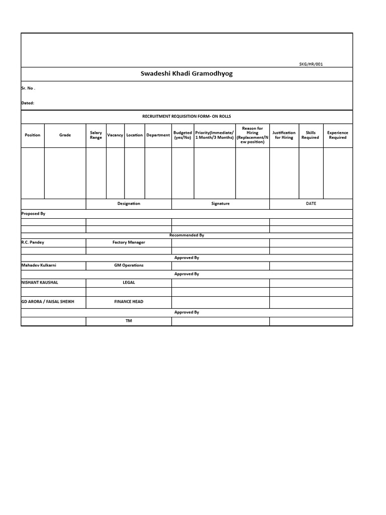 Manpower REQUISITION | PDF