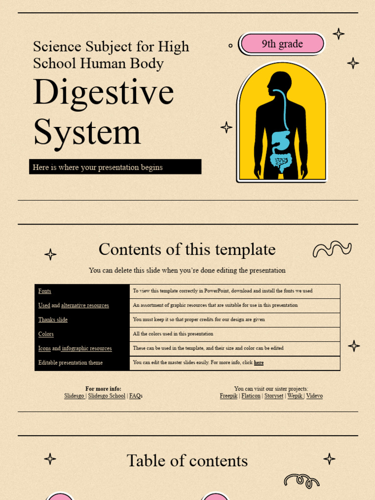Science Subject For High School - 9th Grade Human Body. Digestive ...