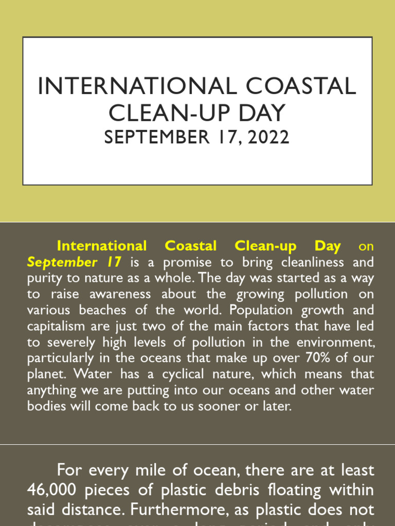 International Coastal Clean-Up Day 2022 | PDF | Natural Environment ...
