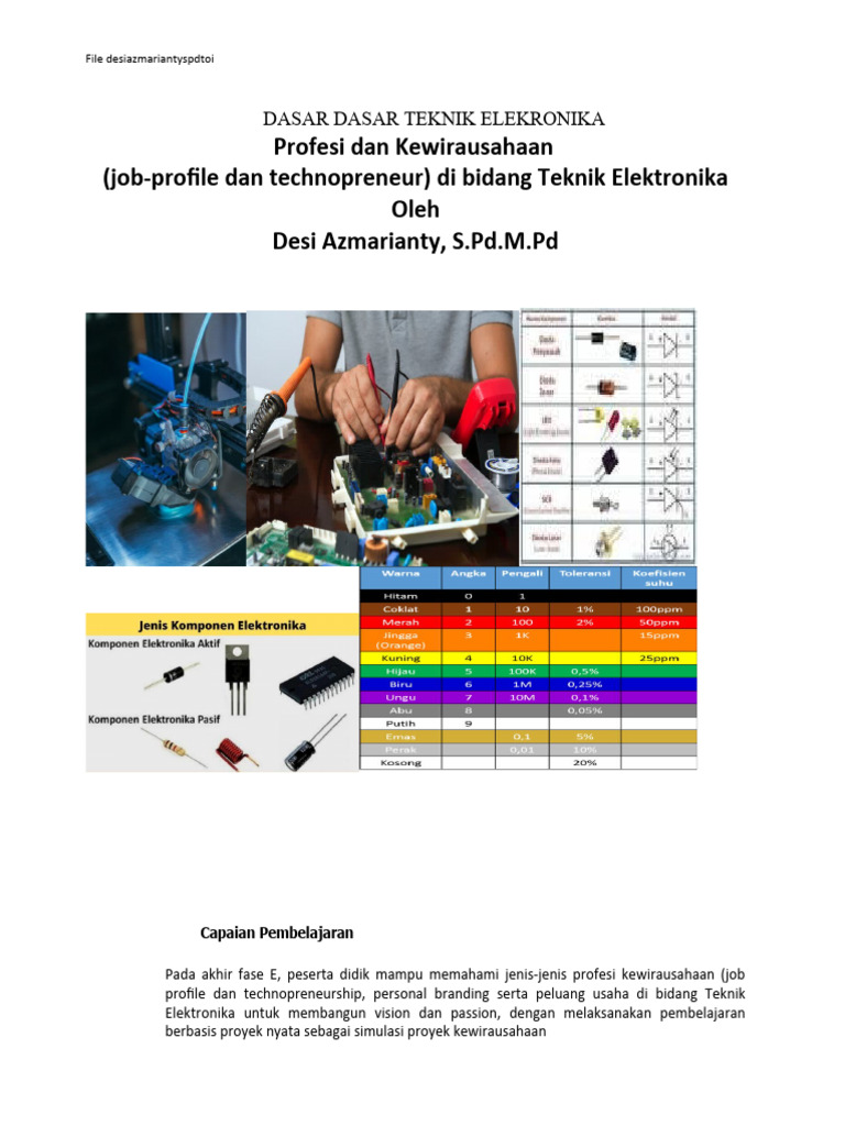 Elemen Job Profil Elektronika | PDF
