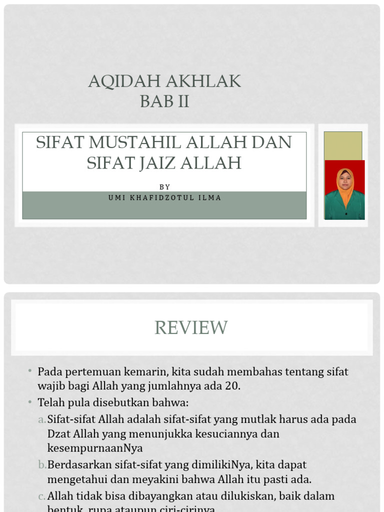 BAB 2 Sifat Mustahil Dan Jaiz Allah | PDF | Pengembangan Diri