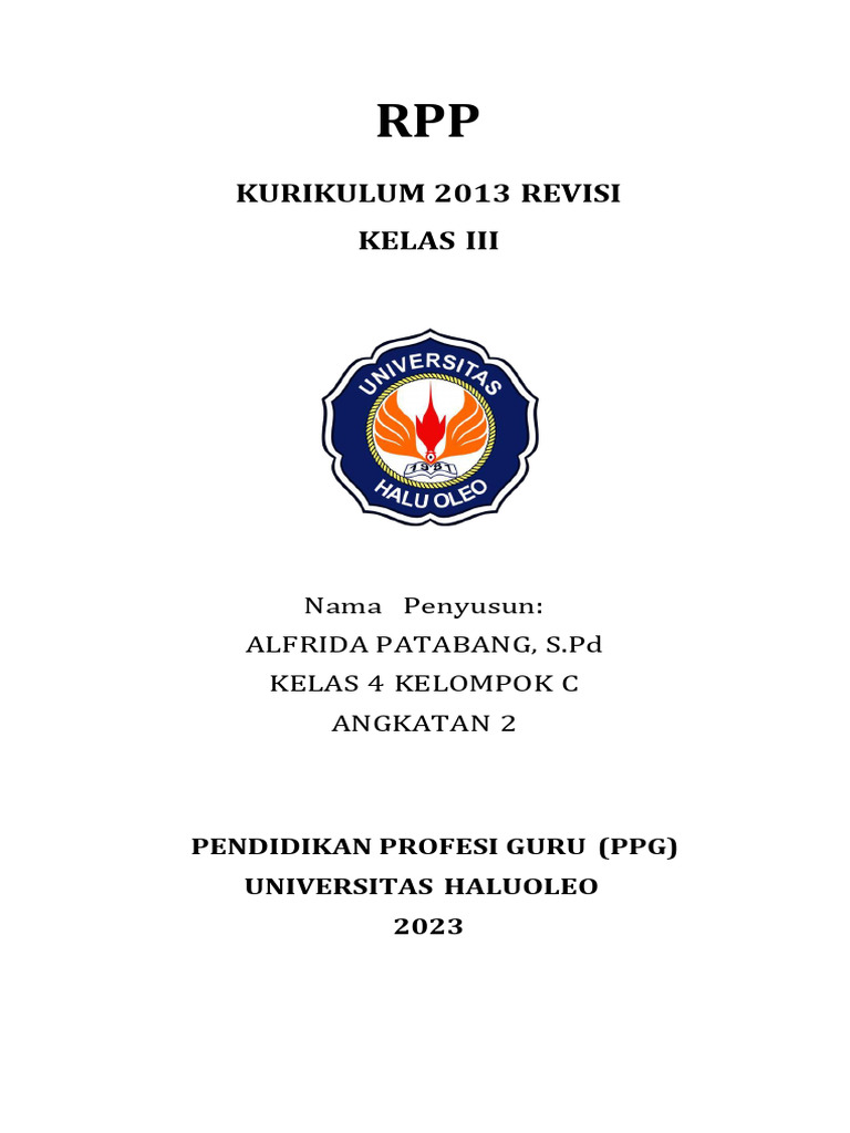 RPP - PJBL - TEMA - 3 - SUBTEMA - 3 - ALFRIDA PATABANG, S.PD Ok | PDF ...