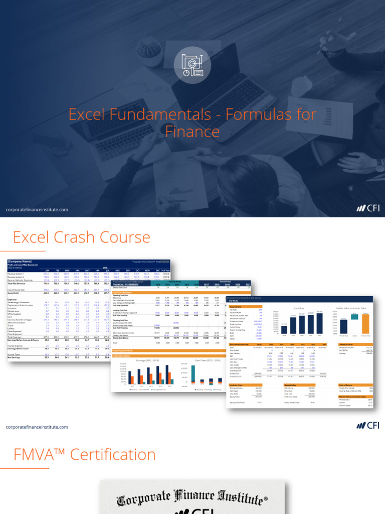 Excel Fundamentals - Formulas For Finance Presentation | PDF