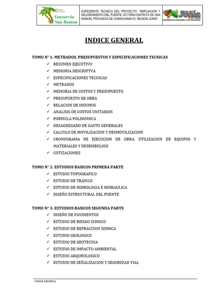 Indice General Puente Victoria | PDF