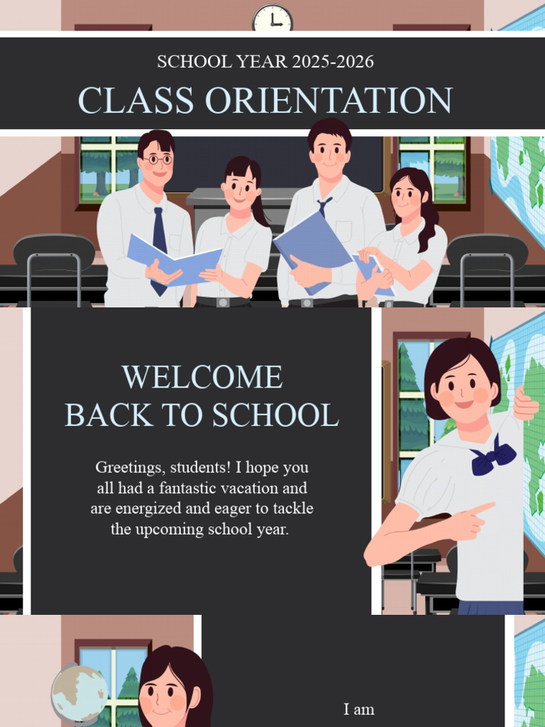 2.blue and Gray Illustrative Back To School Class Orientation Education ...