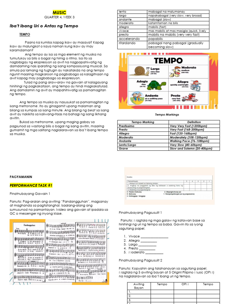 Music Quarter 4 Week 3 4 | PDF