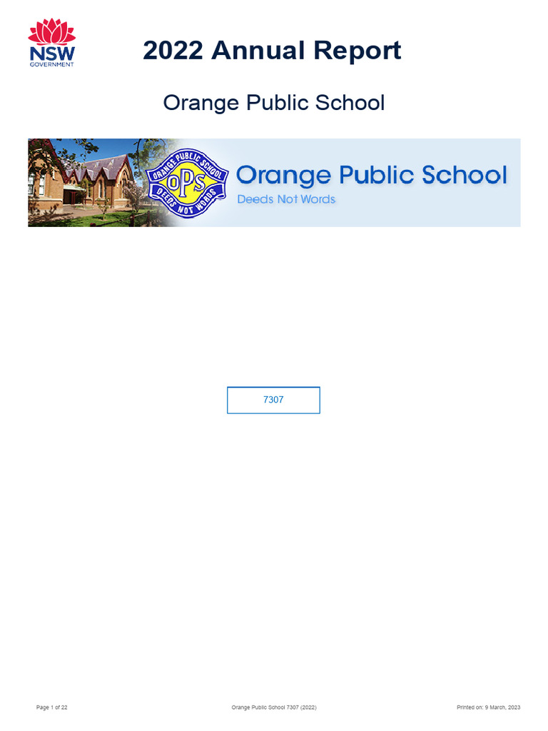 2022 Orange Public School Annual Report | PDF | Behavior Modification | Human Communication