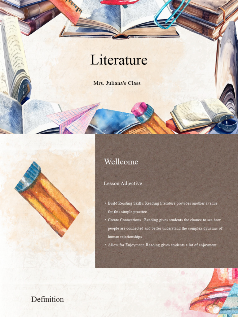 Colorful Handcrafted Literature Creative Education Presentation | PDF