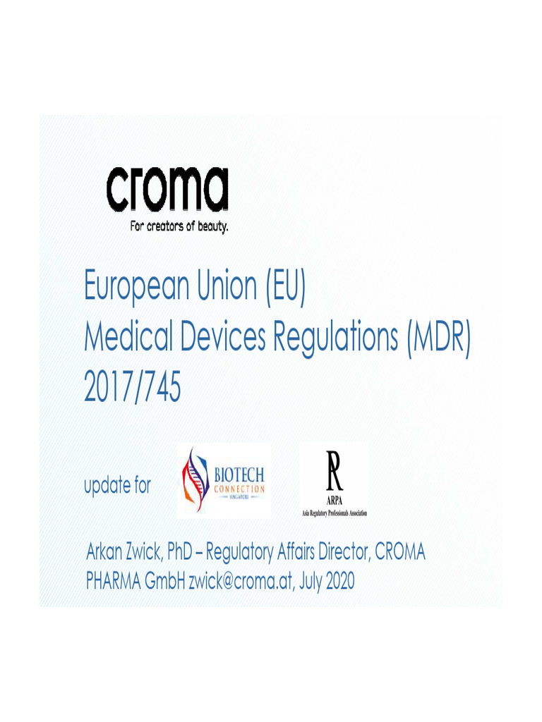 (Pub) Croma - EU MDR 2017-745 | PDF