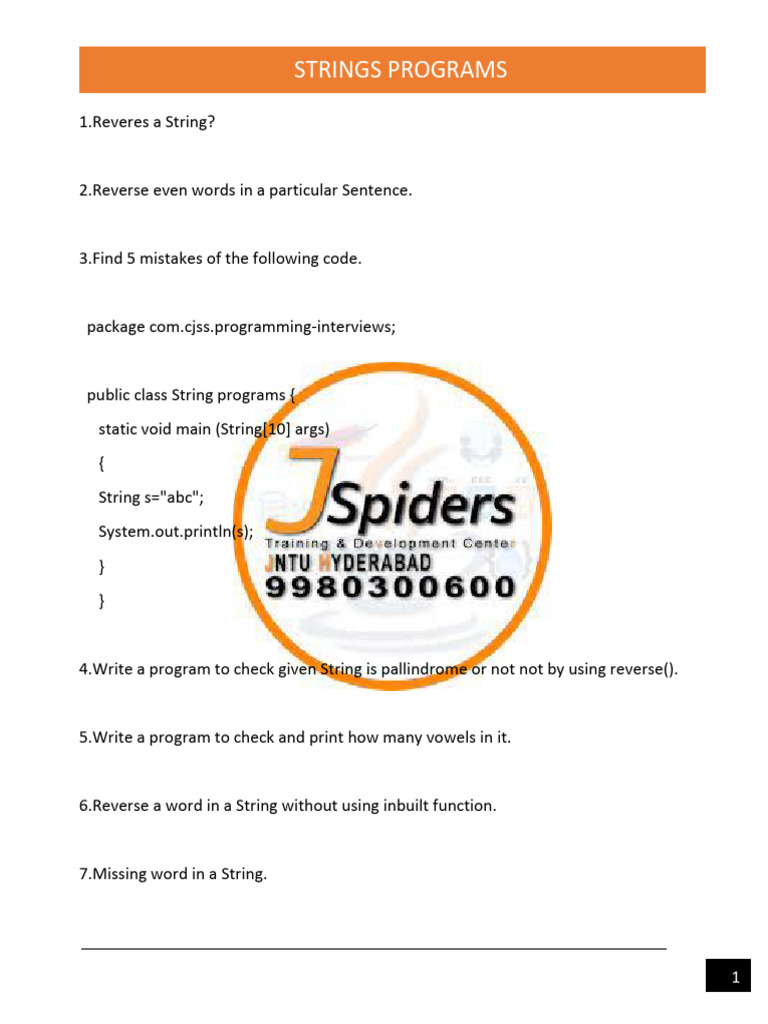 STRINGS PROGRAMS | PDF
