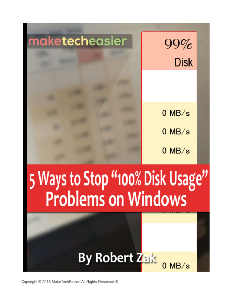 5 Ways To Stop '100% Disk Usage' Problems On Windows | Download Free PDF | Solid State Drive ...