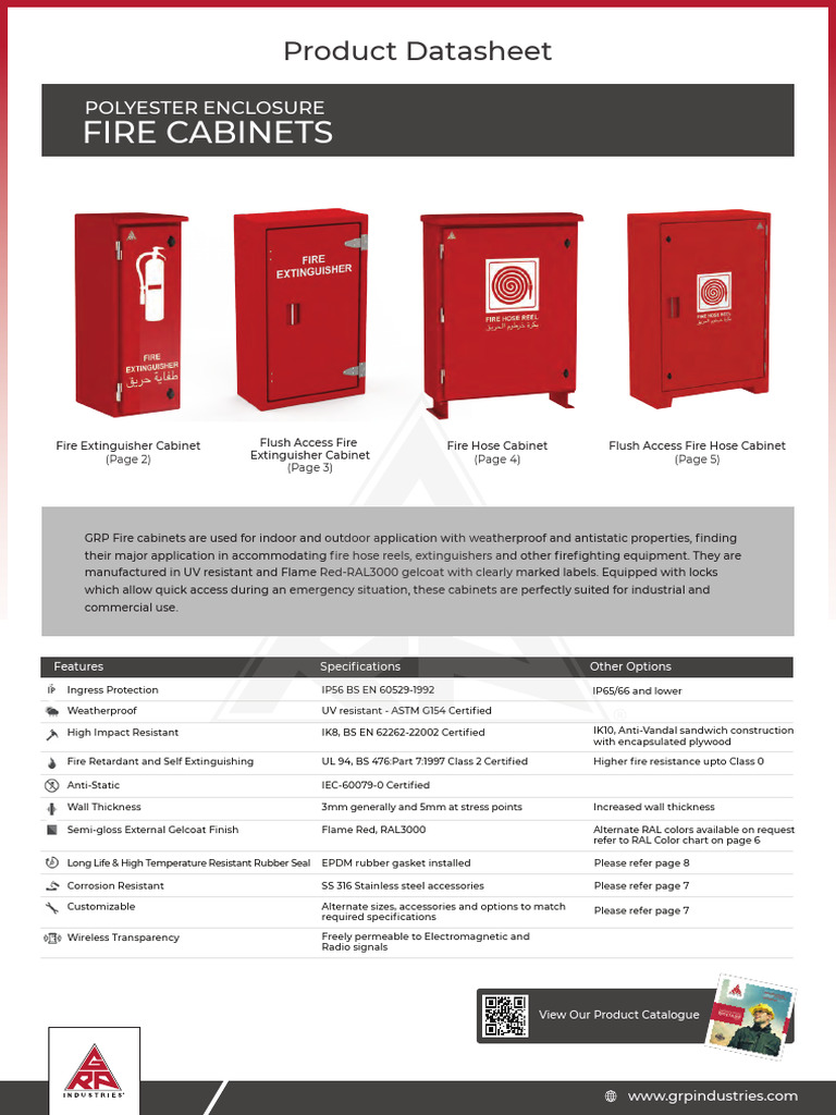 GRP Industries Fire Cabinet Product Datasheet | PDF | Applied And Interdisciplinary Physics ...
