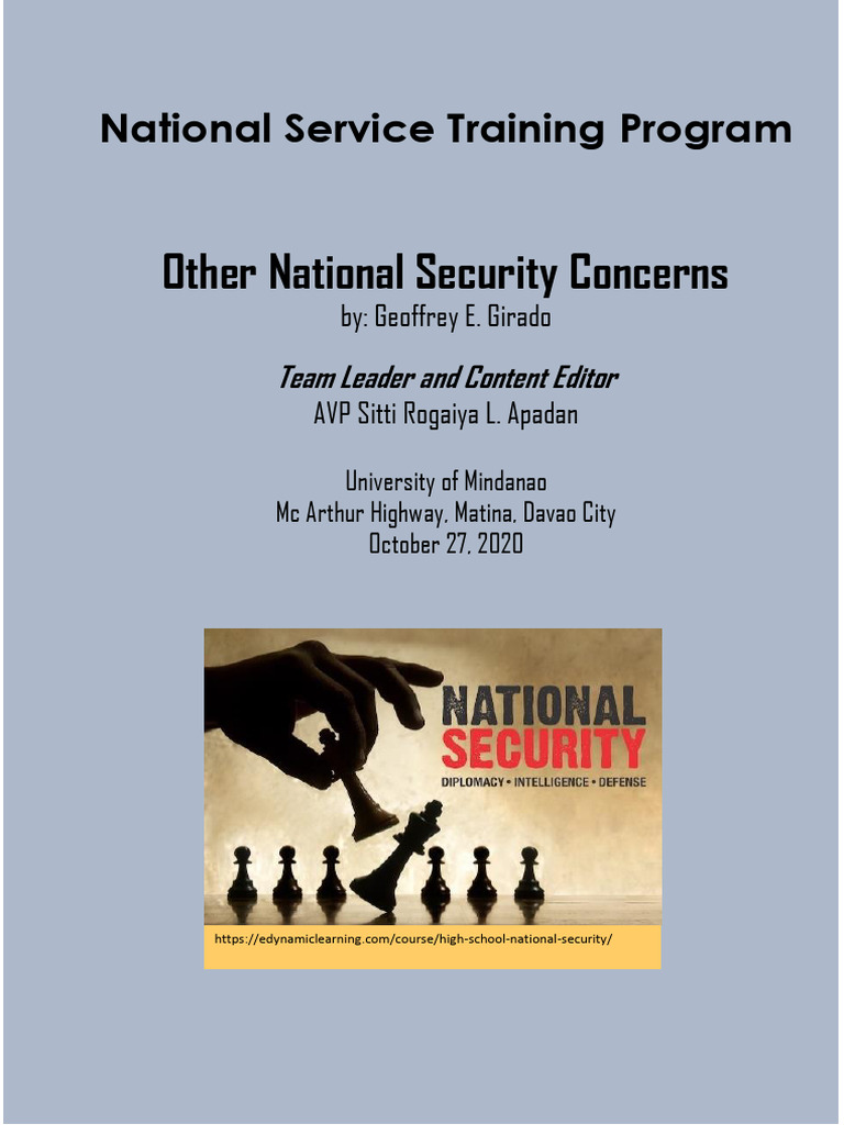 Module 5 Other National Security Concerns | PDF