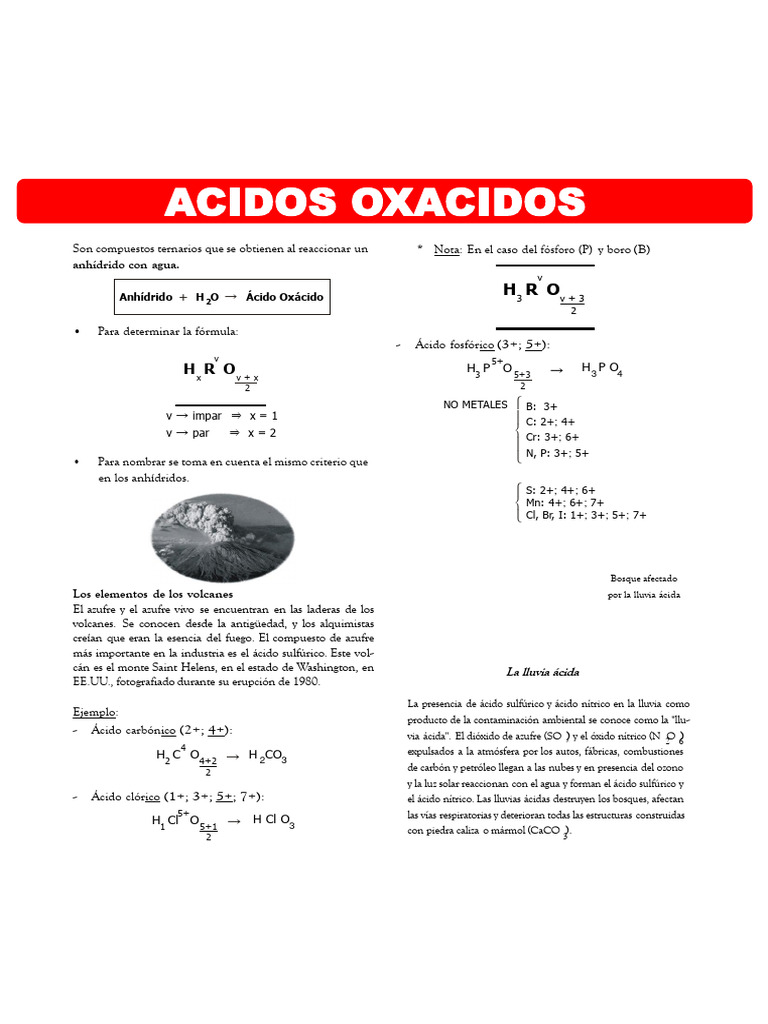 Ejercicios de Ácidos Oxácidos y Ejemplos | PDF | Ácido | Azufre