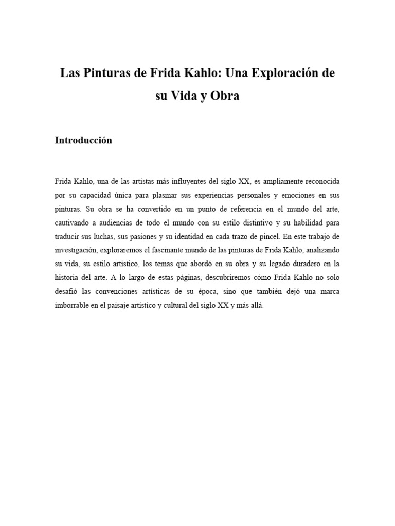 Las Pinturas de Frida Kahlo | PDF | Las artes