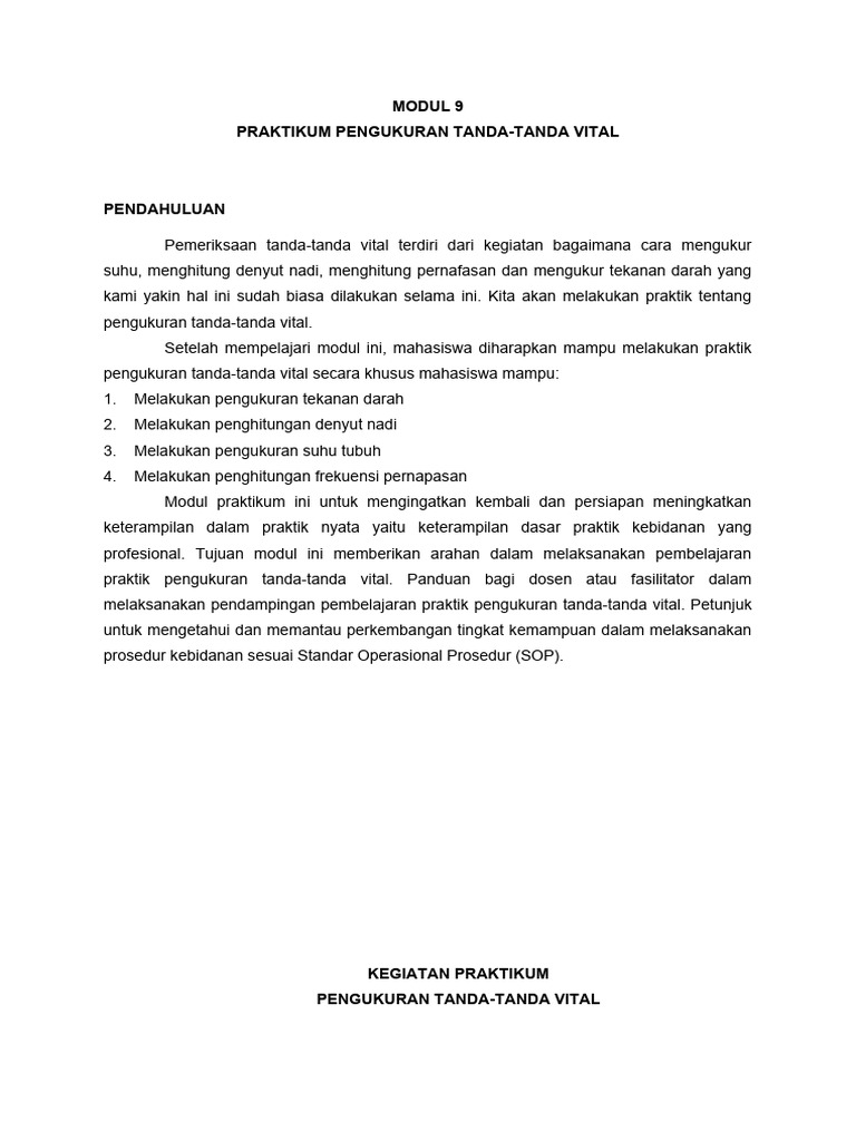 Modul Pemeriksaan Ttv | PDF