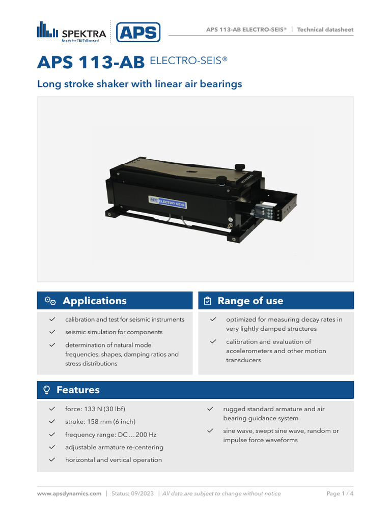 Aps 113 Ab Pdf Damping Calibration