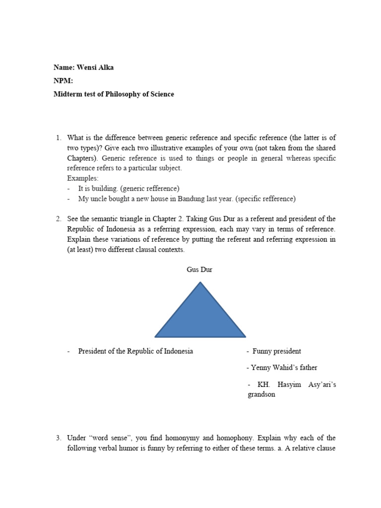 WENSI ALKA - 22102073018 - UTS Phylosophy of Science | PDF