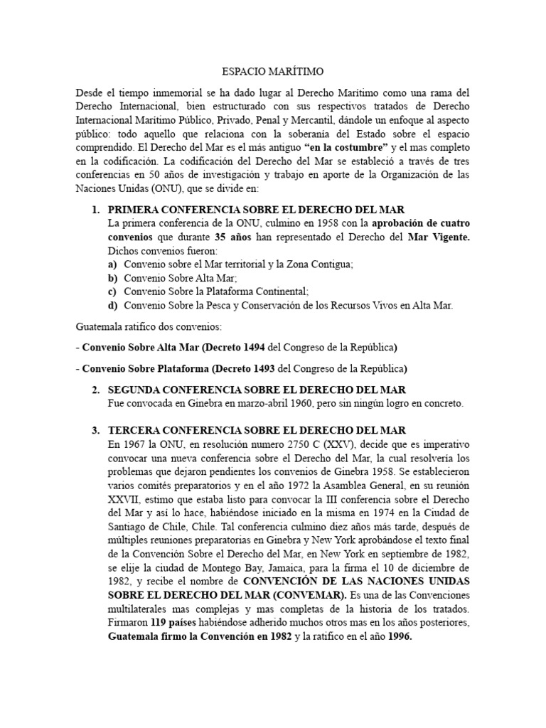 Espacio Marítimo | PDF | Convención de las Naciones Unidas sobre el derecho del mar | Ley del mar