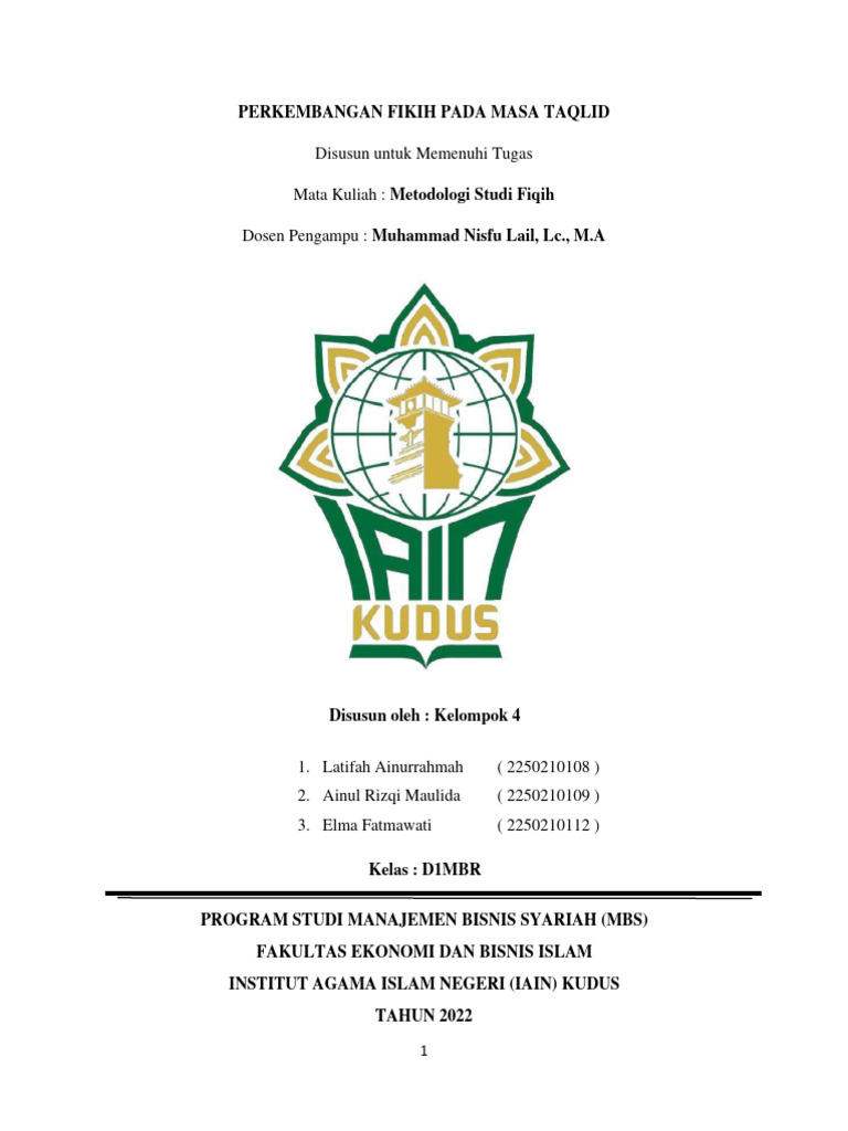 Perkembangan Fikih Pada Masa Taqlid-1 | PDF