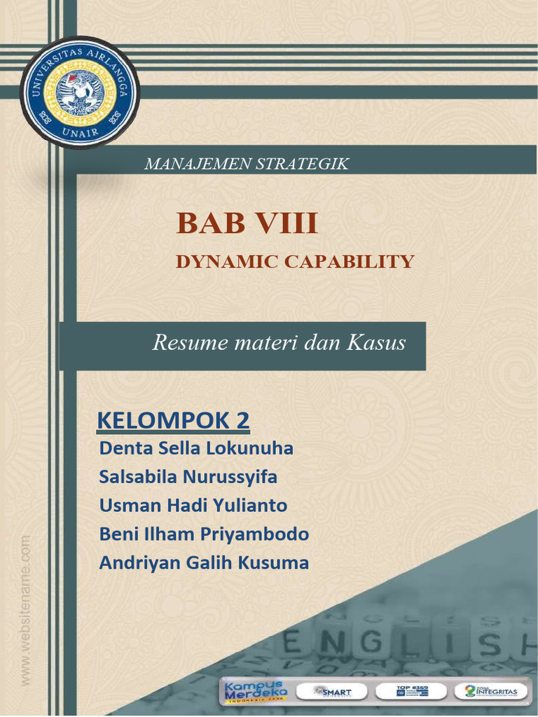 Resume - BAB 8 Dynamic Capability - Kelompok - 2 (E2M) - TM 6 | PDF