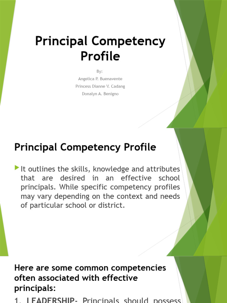 Principal Competency Profile | PDF