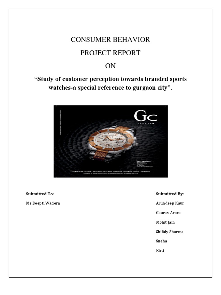 Consumer Behavior Project Report ON | Download Free PDF | Survey Methodology | Questionnaire