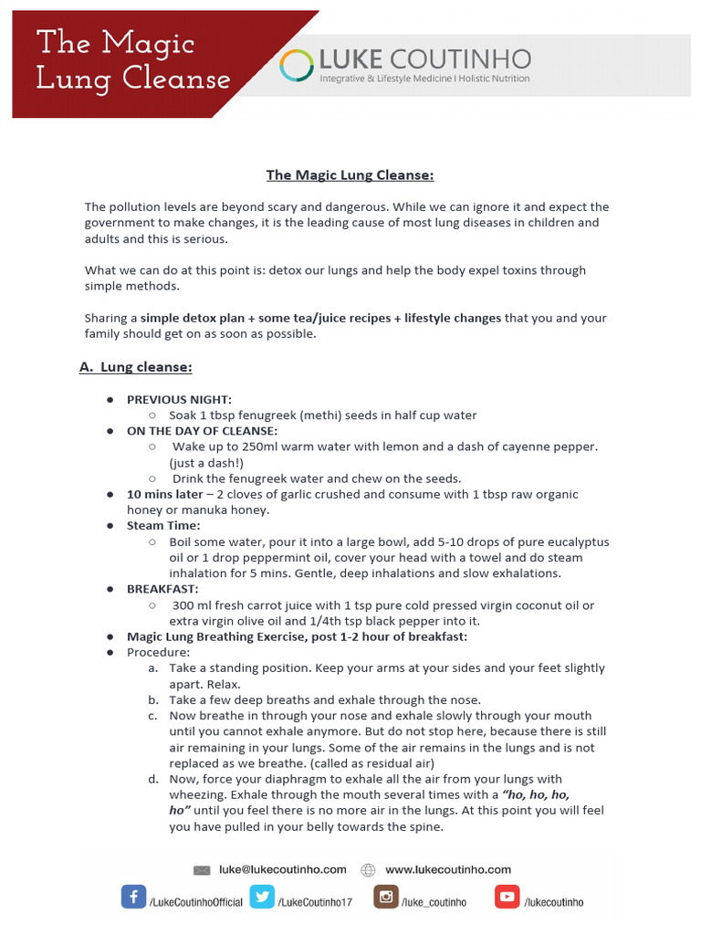 The Magic Lung Detox | PDF | Exhalation | Breathing