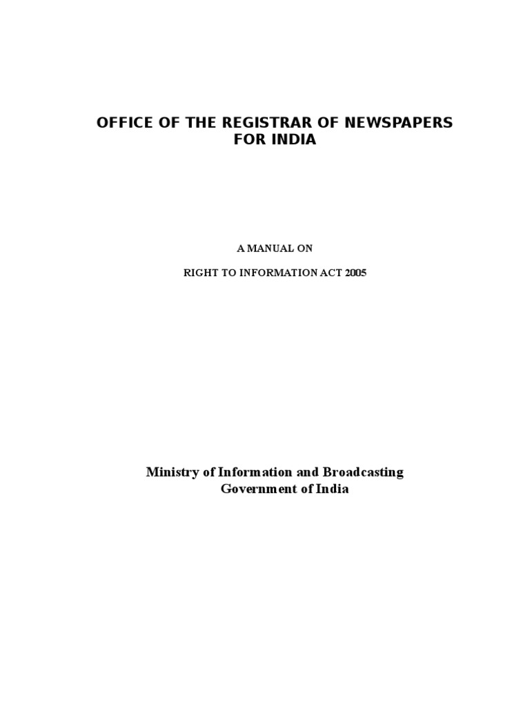 Rni Rti Manual | PDF | Payments | Notary Public