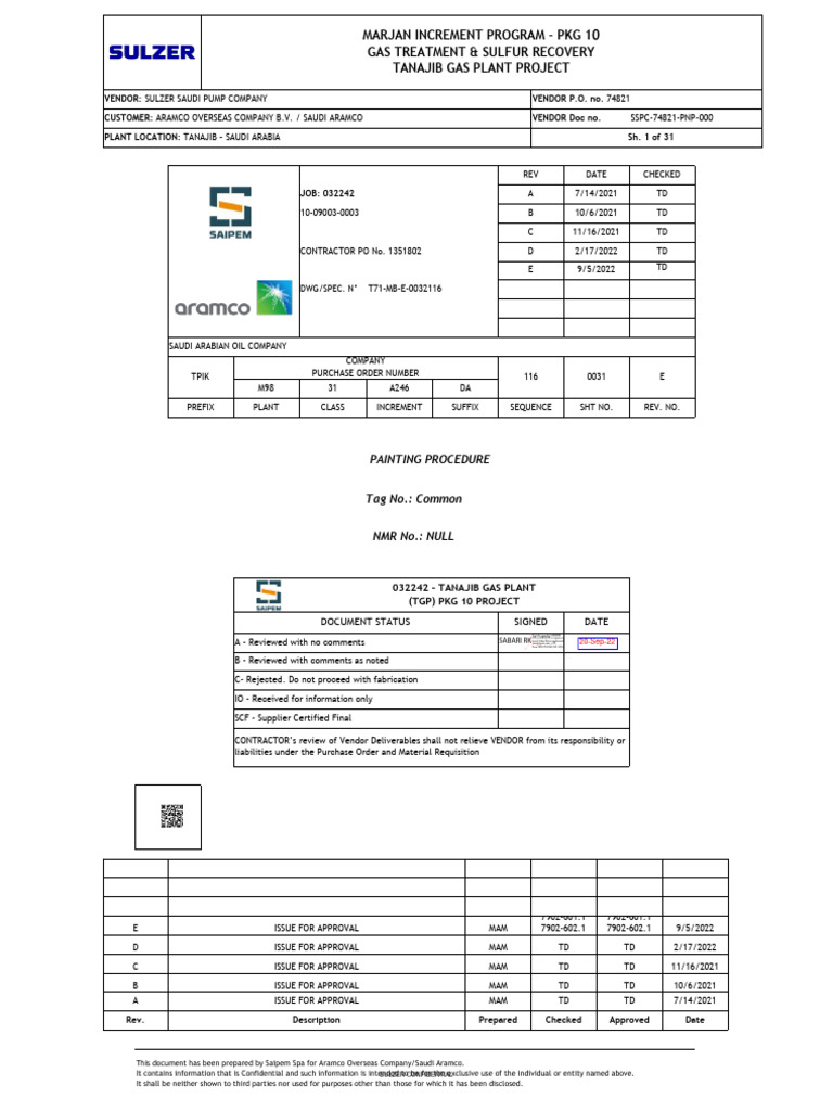 Marjan Increment Program - PKG 10 Gas Treatment & Sulfur Recovery Tanajib Gas Plant Project ...