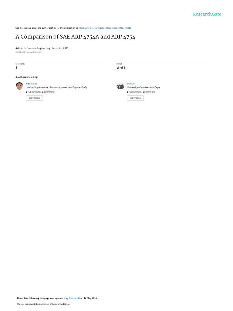 A Comparison of SAE ARP 4754A and ARP 4754 | PDF | Systems Engineering ...