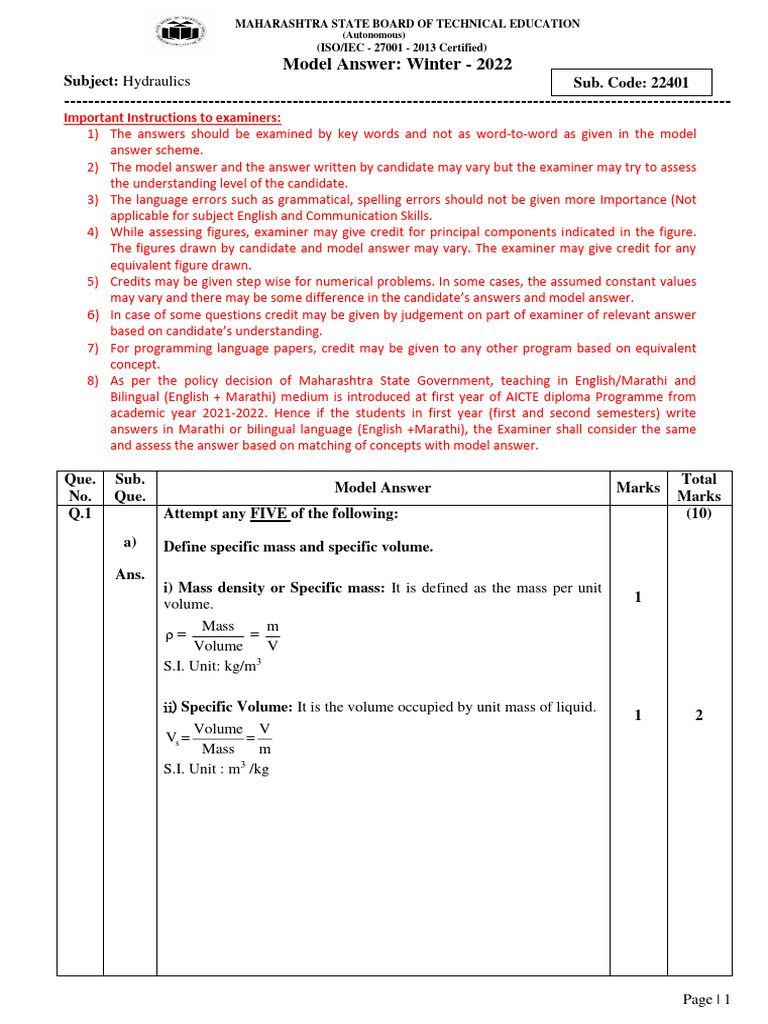 22401-2022-Winter-Model-Answer-Paper (Msbte Study Resources) | PDF