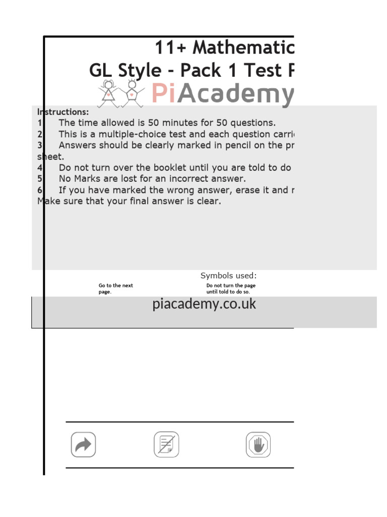 11-Plus-Maths-GL-Style-Pack-1-Test-Paper-1-sde | PDF | Euclidean ...