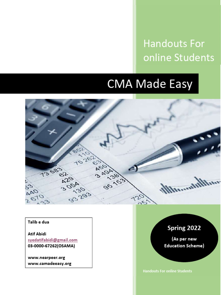 CMA Volume I by Sir Atif Abidi (Class Handouts Complete) | PDF | Cost ...