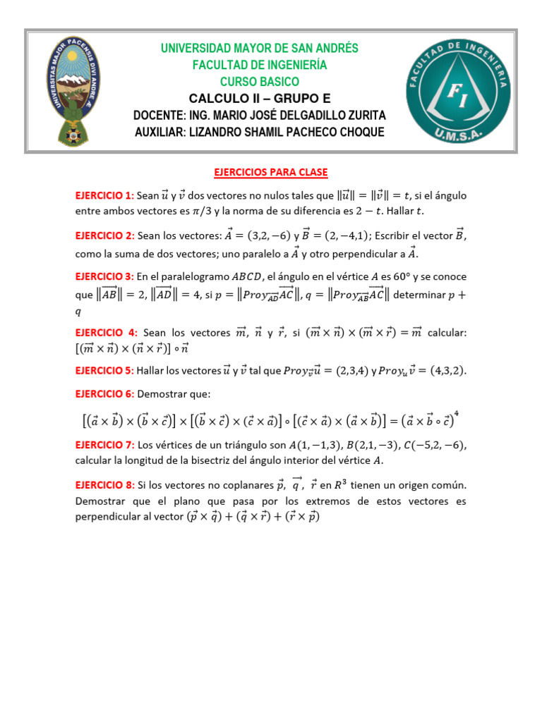 Ej Clase Vectores | PDF