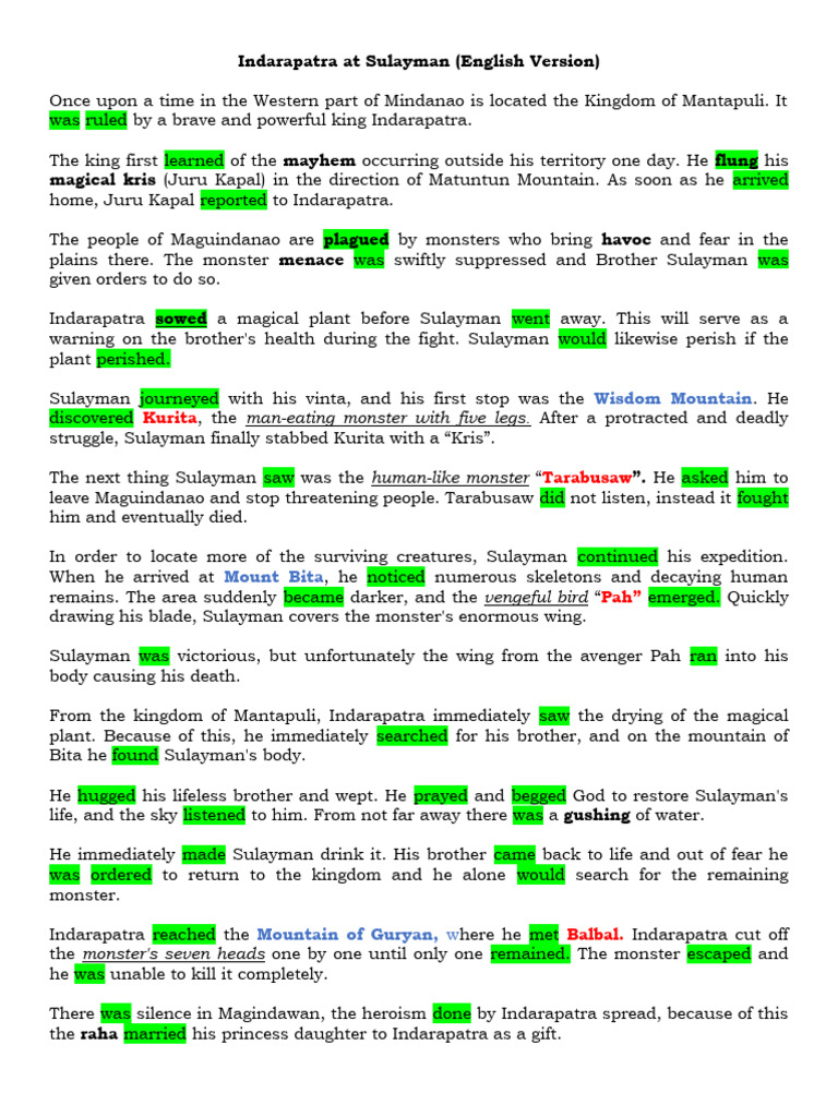 Indarapatra at Sulayman Copy With Past Tense | PDF
