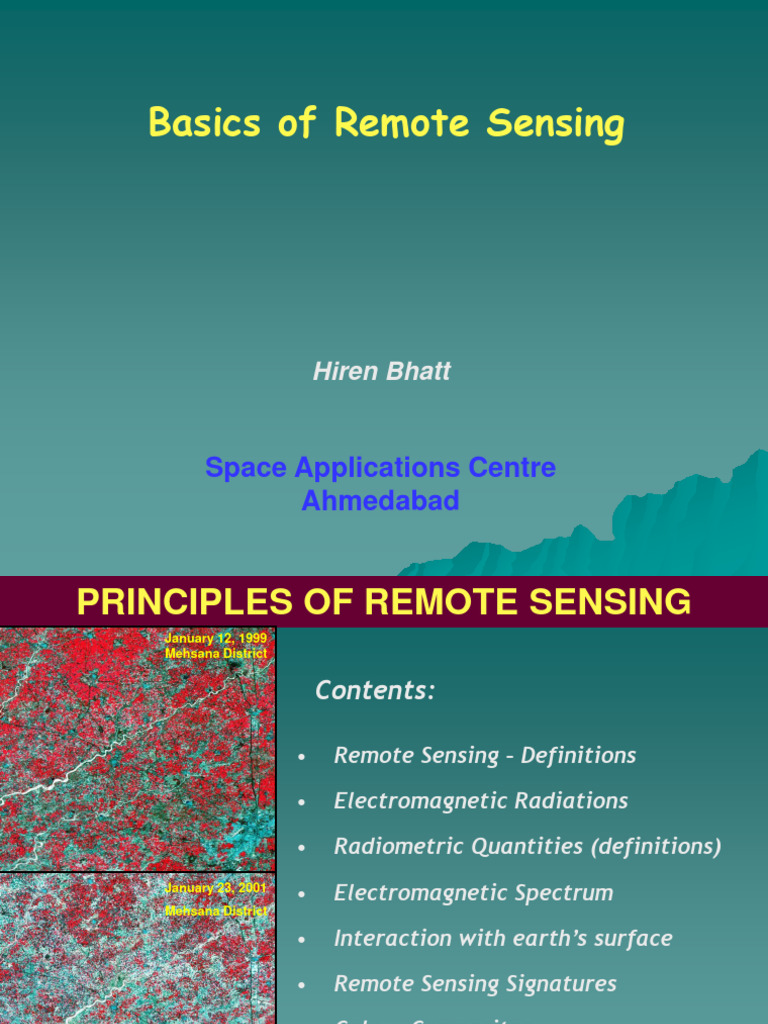 L 1 Basics of Remote Sensing Hiren Bhatt | PDF