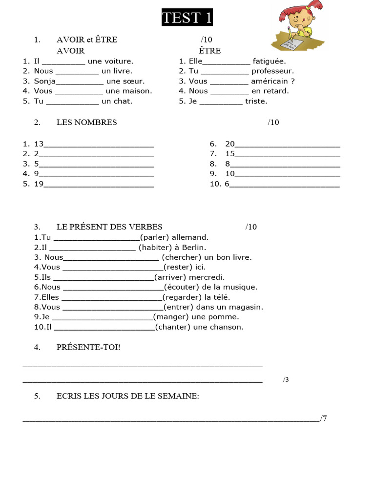 Test A1 Francais | PDF