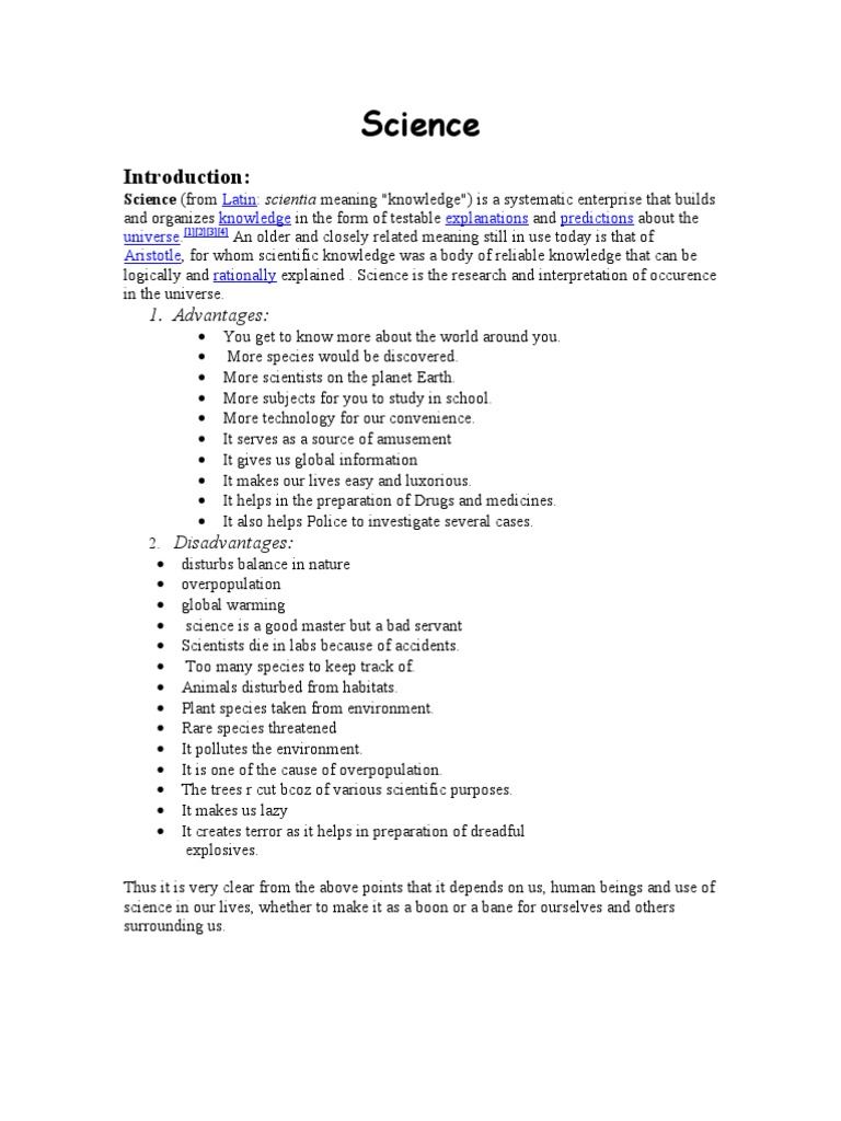 Advantages | PDF | Social Science | Science & Mathematics