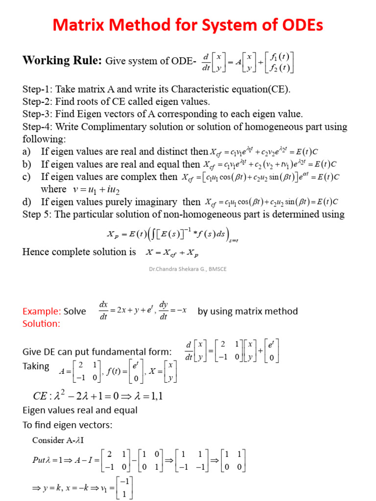 Unit 3 System of ODEs | PDF