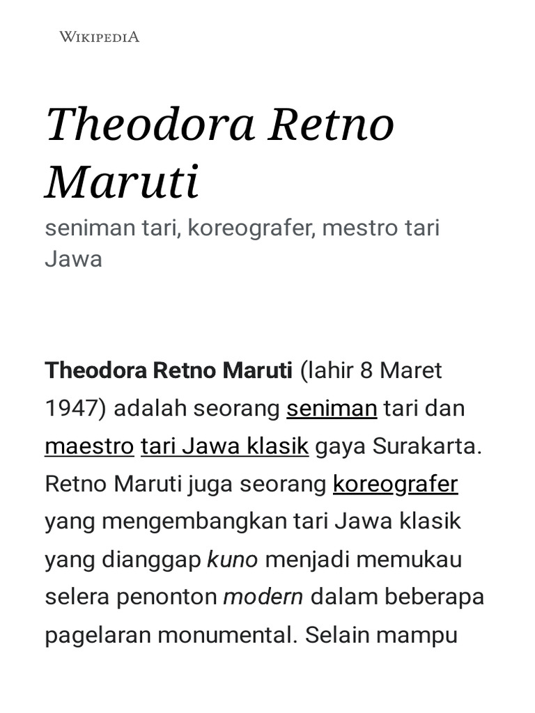 Biografi Theodora Retno Maruti | PDF