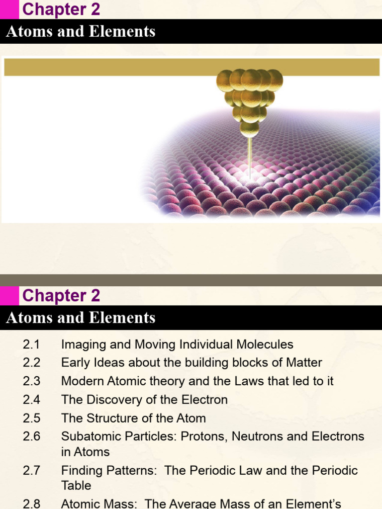 Ch 2 Atoms And Elements Student Pdf Atoms Mole Unit