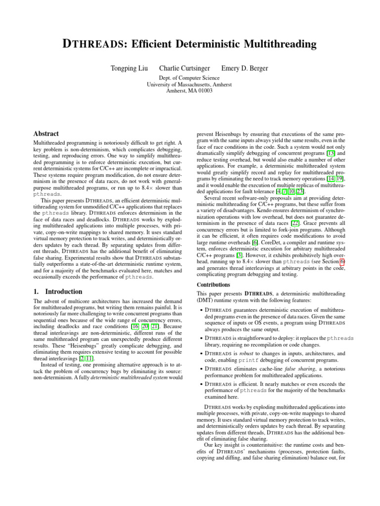 Dthreads Sosp11 | PDF | Thread (Computing) | Computer Science